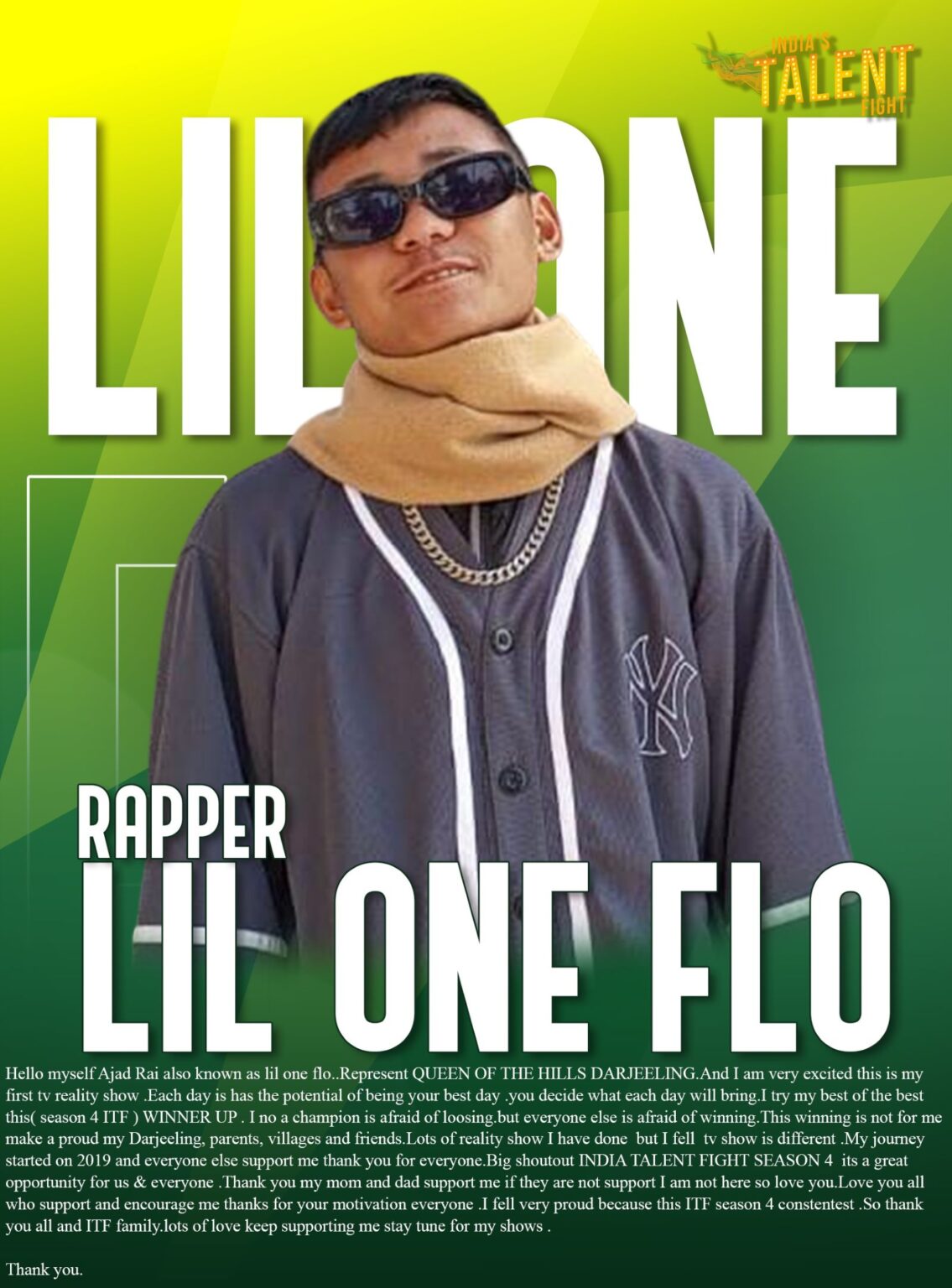 ITF RAPPER LIL ONE FLO DARJEELING - ITF