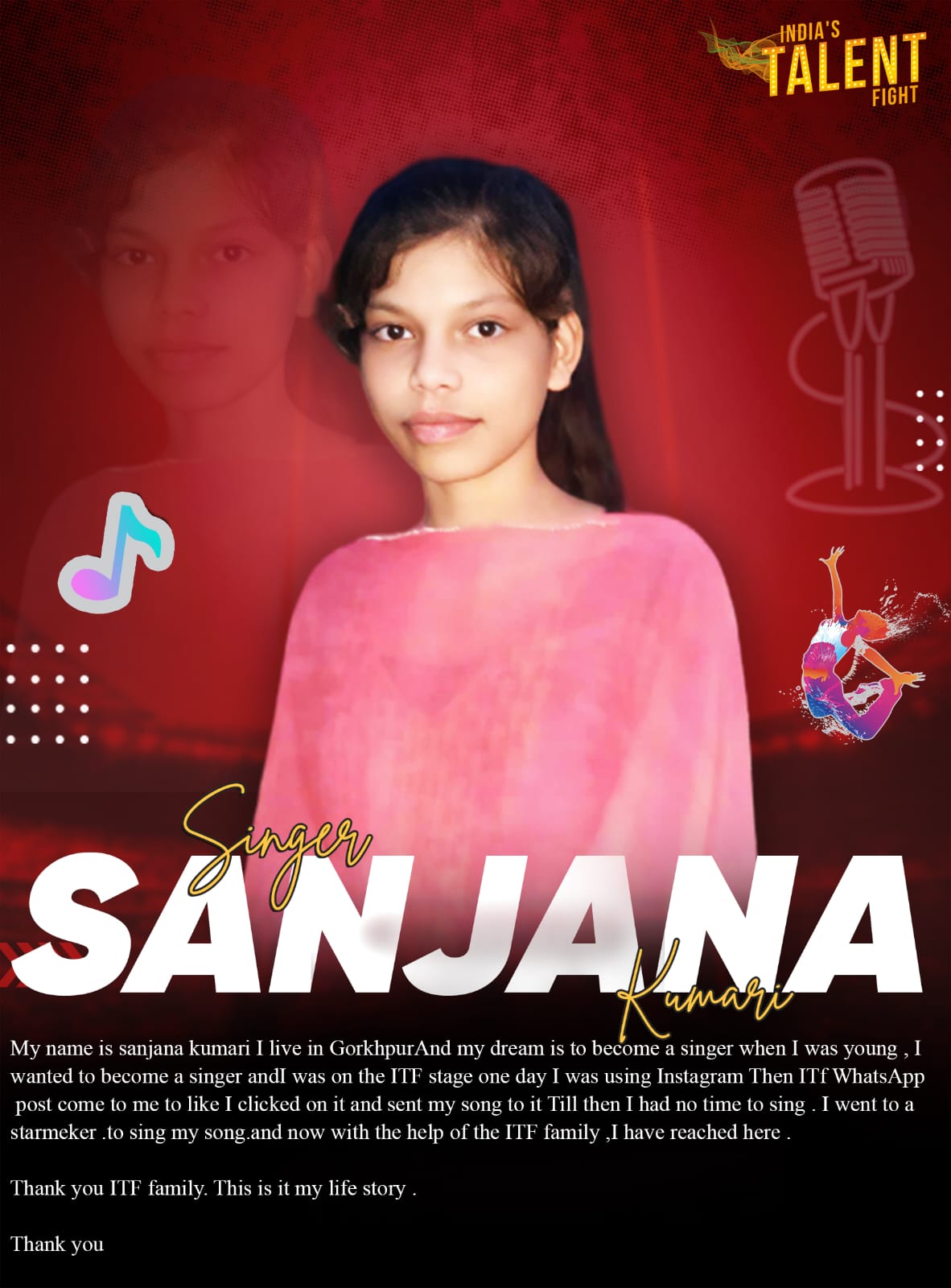 ITF Singer Sanjana kumari gorakhpur - ITF